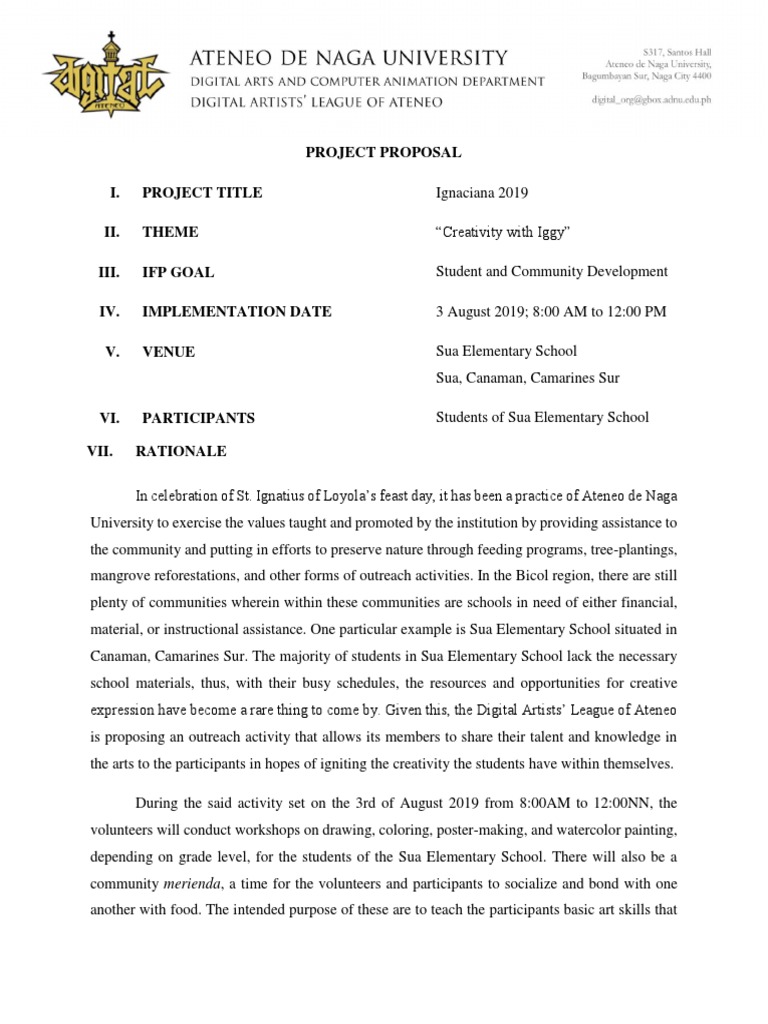 Project Proposal I. Project Title II. Theme Iii. Ifp Goal IV ...