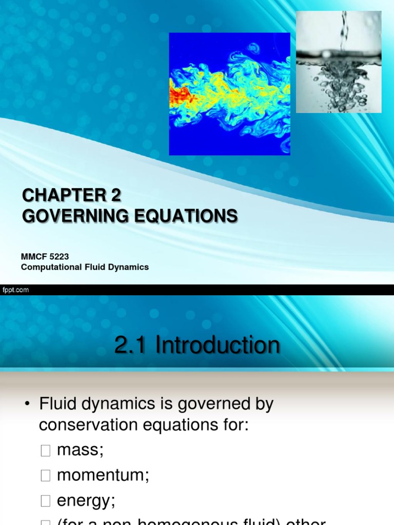 Governing Equations: MMCF 5223 Computational Fluid Dynamics | PDF ...