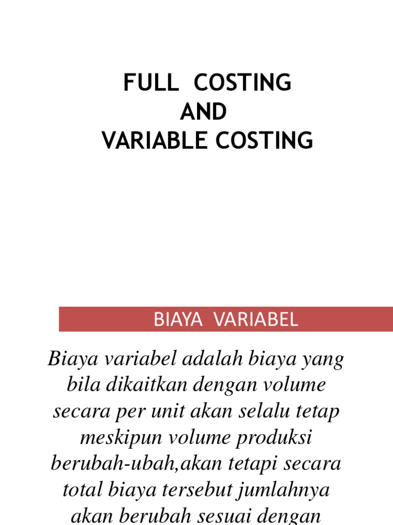 3.full Costing Dan Variabel Costing | PDF | Teknologi & Rekayasa