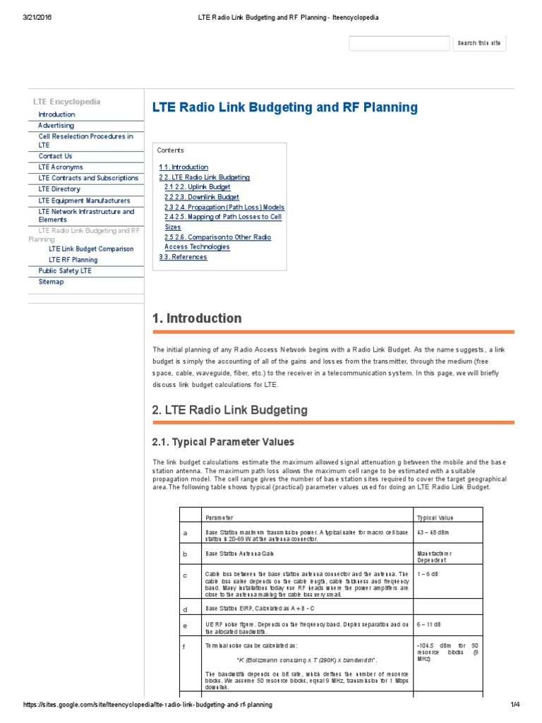 LTE RF Planning Guide | PDF | Radio Propagation | Decibel