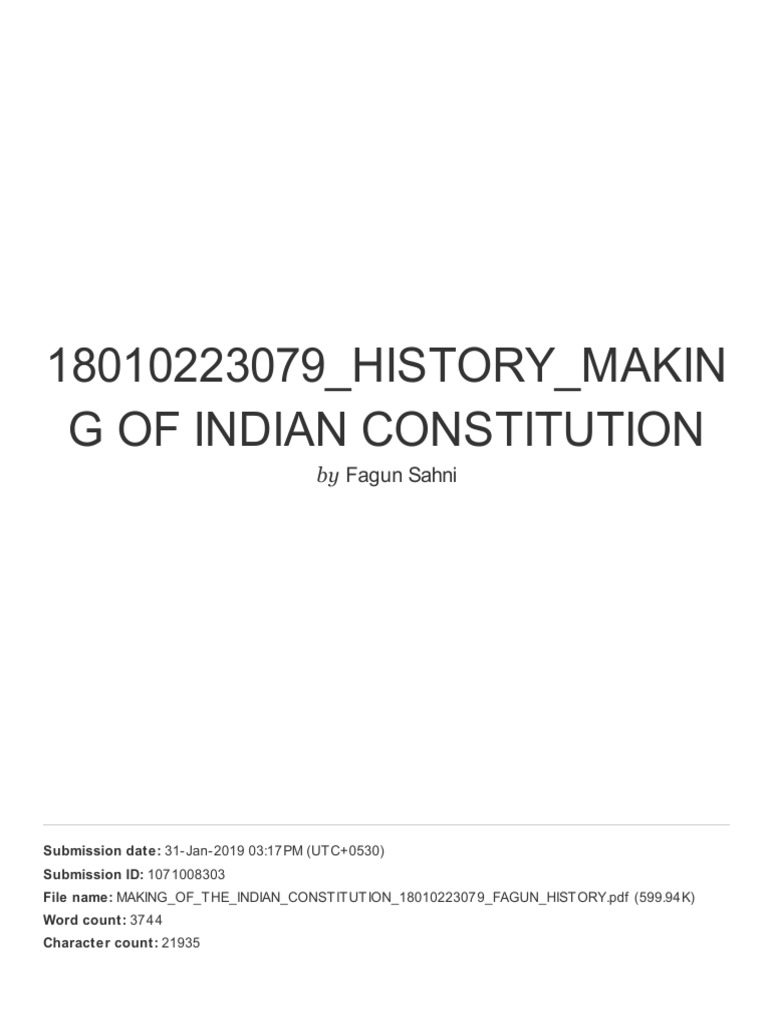 History - Making of Indian Constitution | PDF | Politics | Science ...