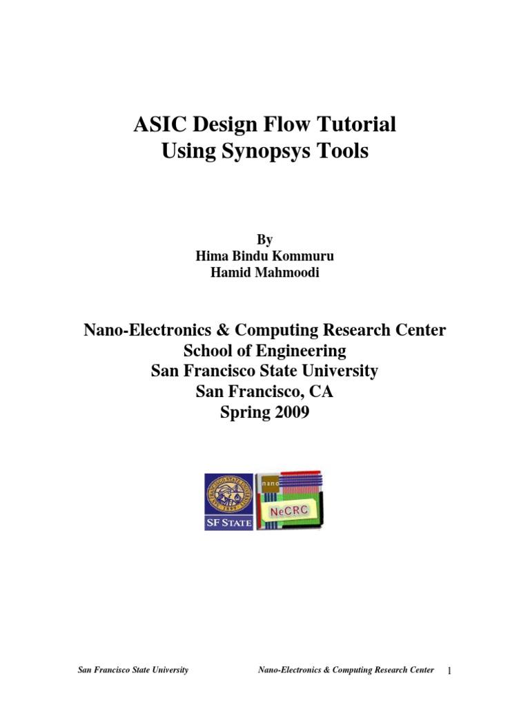 ASIC Design Flow Tutorial Using Synopsys Tools | PDF | Cmos | Mosfet