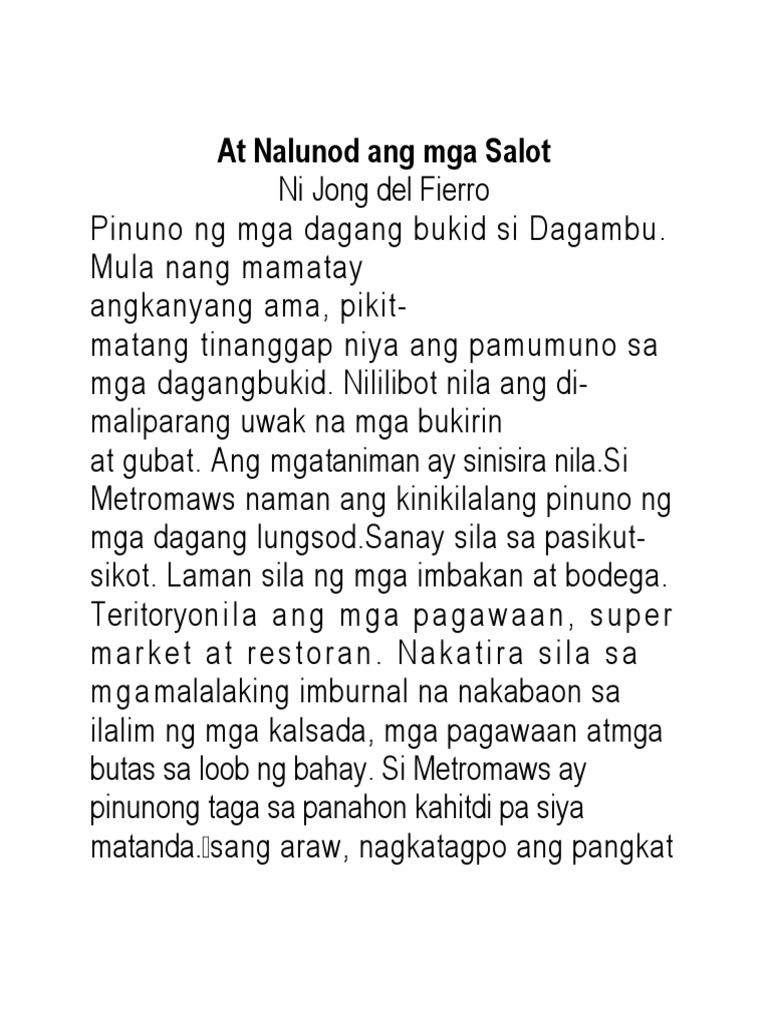 At Nalunod Ang Mga Salot | PDF