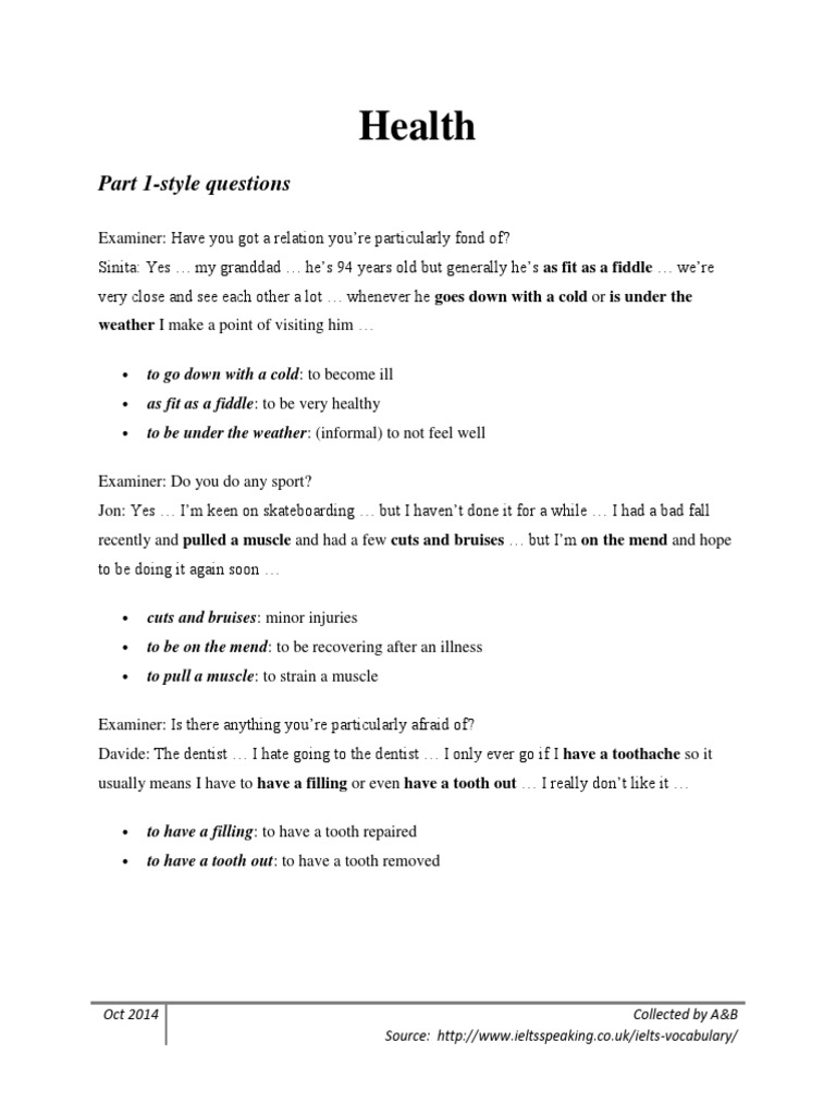 Health: Part 1-Style Questions | PDF | General Practitioner | Physician