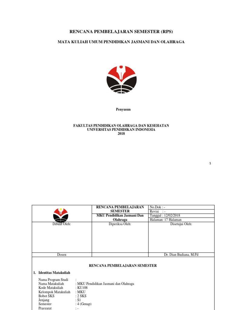 RPS Mku Penjas & Olahraga PDF | PDF
