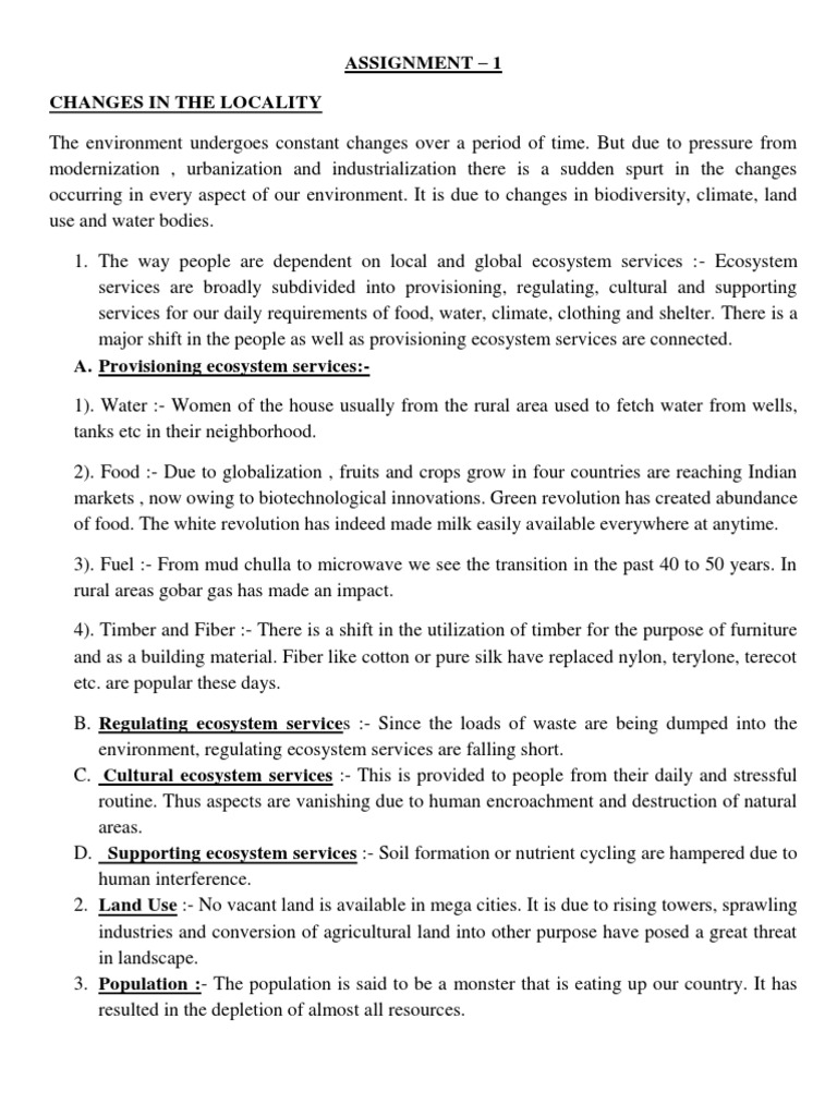 Assignment Pdf Pdf Conservation Biology Ecosystem Services