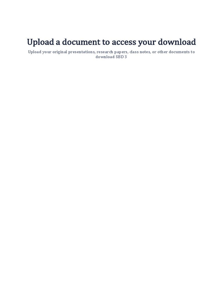Upload Your Documents to Access Download of SBD 3 | PDF