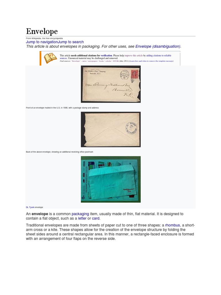 Envelope: Jump To Navigationjump To Search | PDF | General Fiction