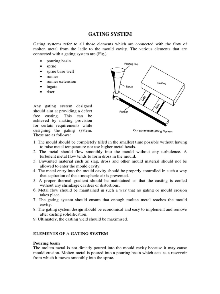 Gatting System | PDF | Casting (Metalworking) | Materials Science