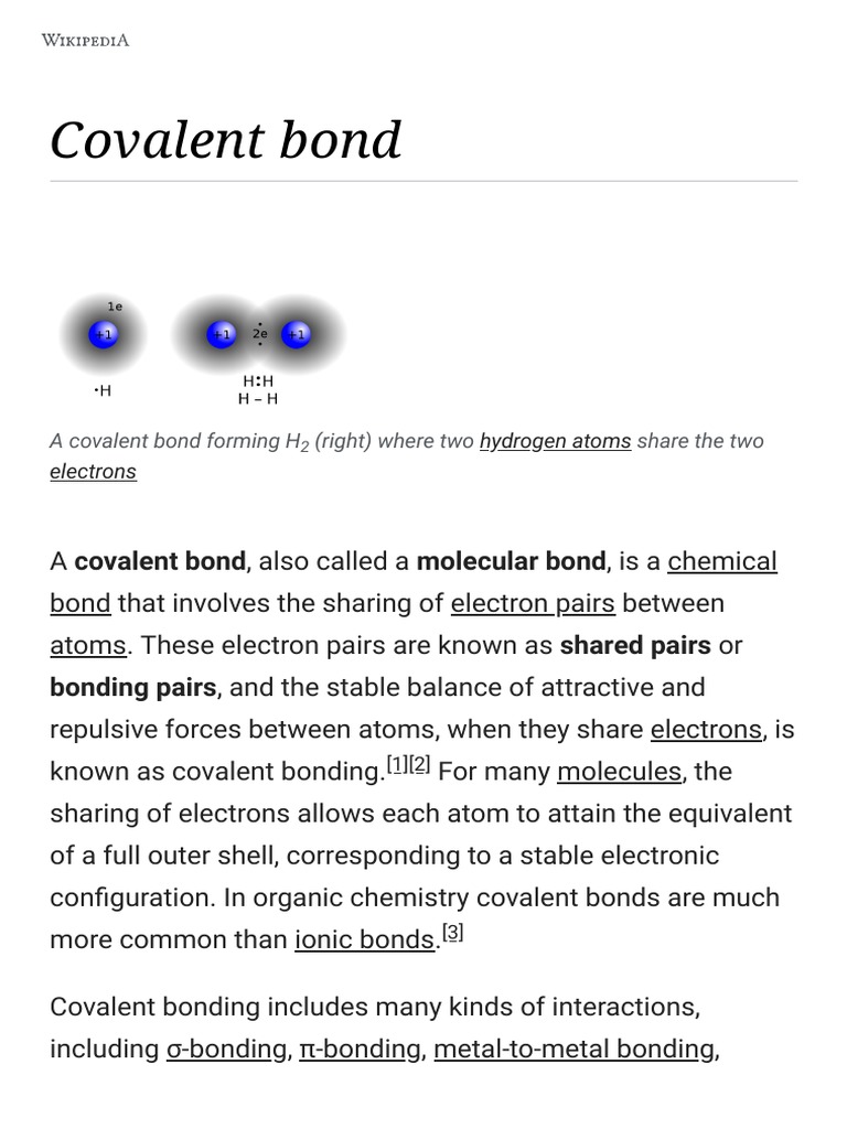 The Nature of Covalent Bonds: An In-Depth Look at Covalent Bonding ...