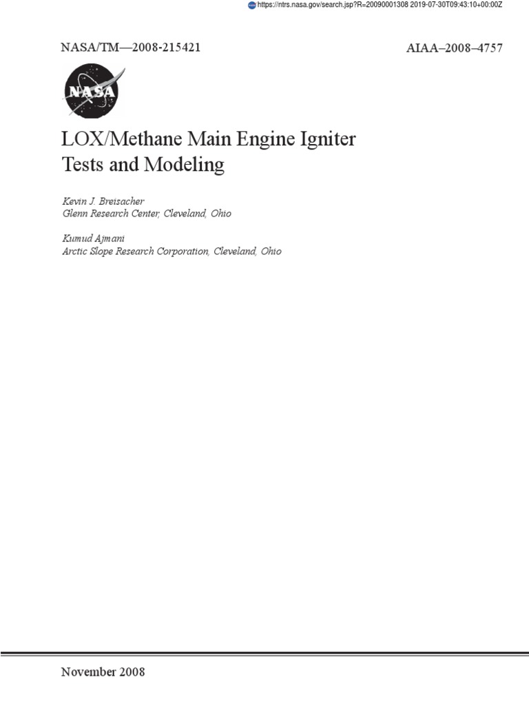 Ignitor Lox Methane-2.PDF Very Good | PDF | Rocket Propellant | Glenn ...
