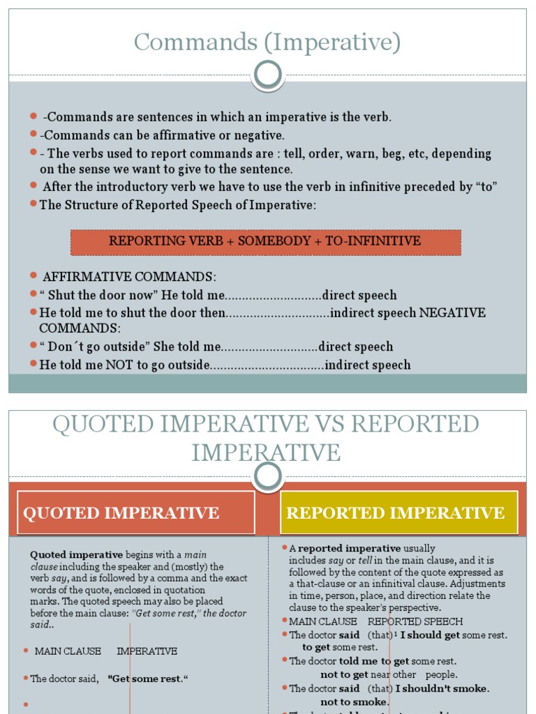 Reported Speech Imperative | PDF | Syntax | Semantics