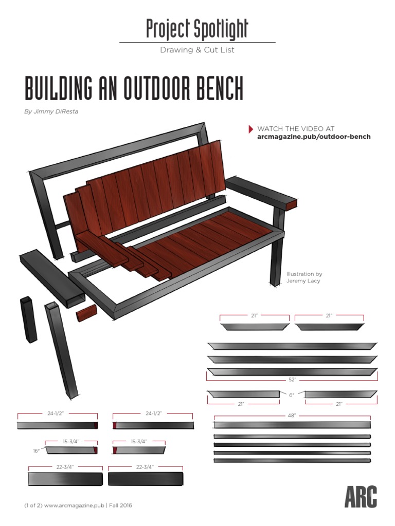 Outdoor Bench Cut Sheet Arcmag | PDF | Building Materials | Materials