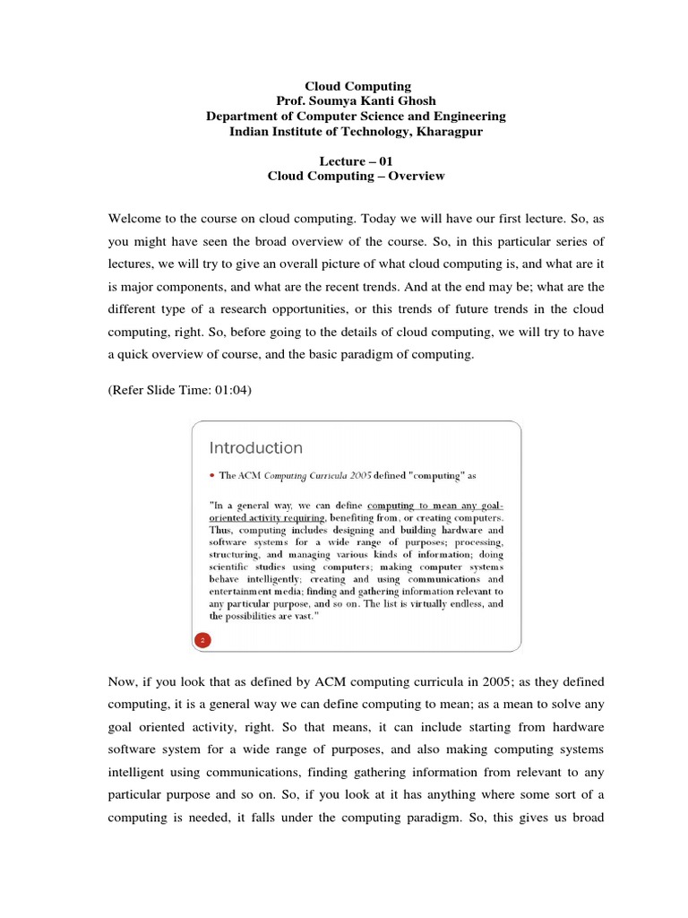 Lec 1 Pdf Distributed Computing Cloud Computing