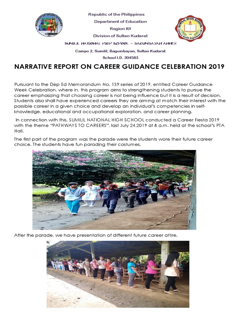 Narrative Report On Career Guidance Celebration 2019 | PDF | Behavior Modification | Cognition