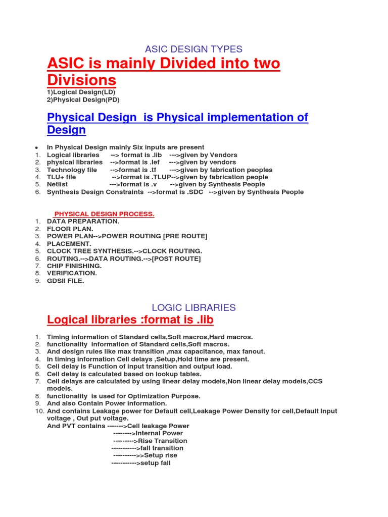 ASIC Design Types | PDF | Electrical Engineering | Electronic Design ...