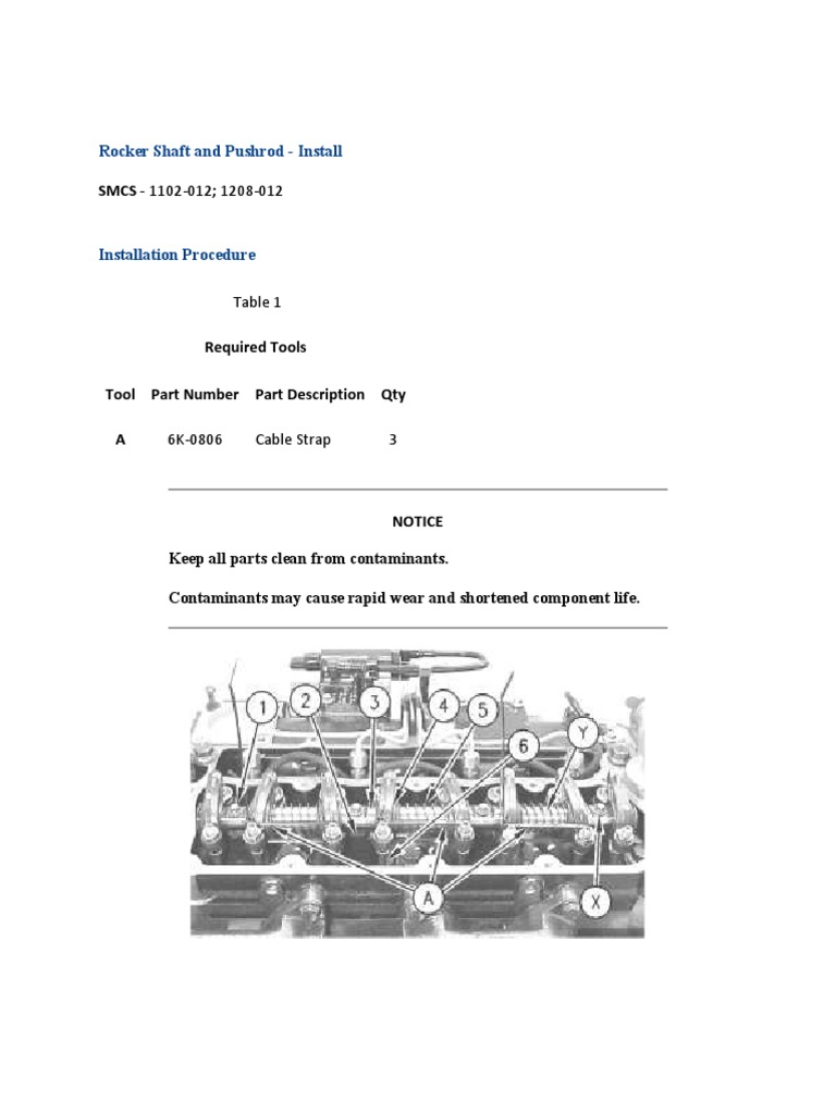 Install Rocker Shaft and Pushrods | PDF | Machines | Engines