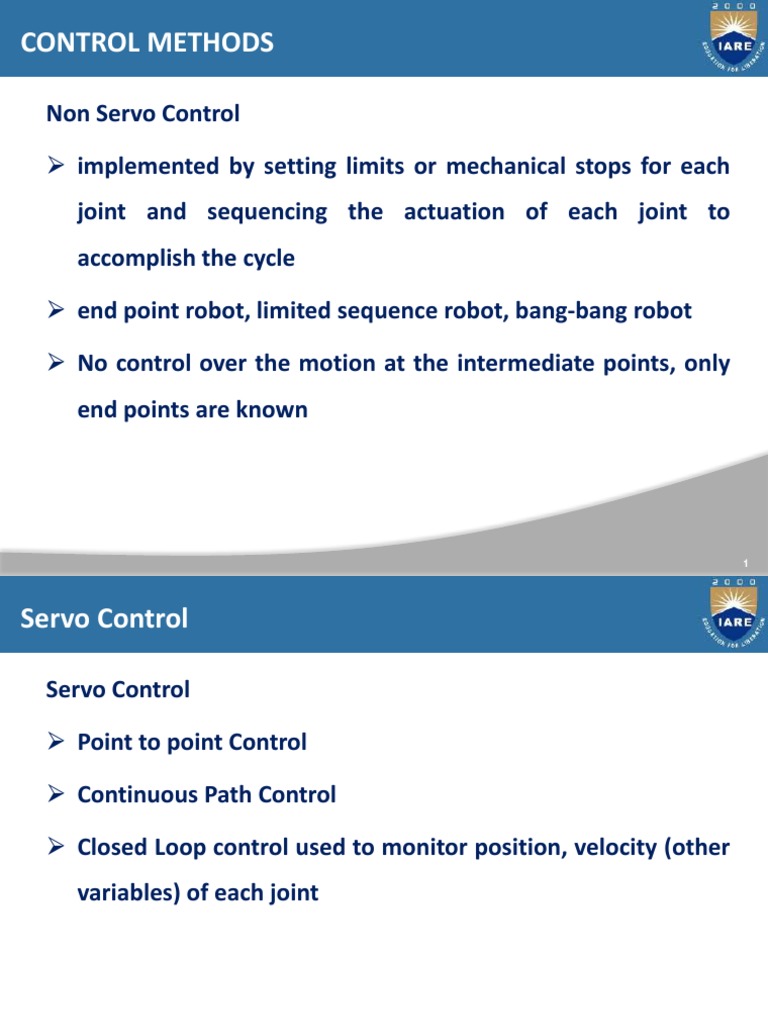 Classification of Robots Based On Control Methods. | PDF | Control ...