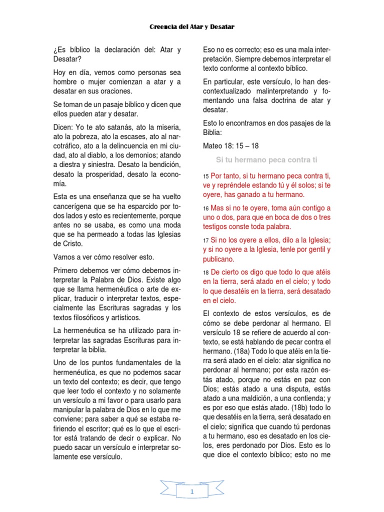 Estudio Más Profundo Sobre El Atar y Desatar | PDF | San Pedro | Jesús