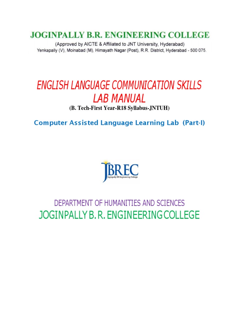 ELCS Lab Manual - R18 Revised | PDF | Stress (Linguistics) | Syllable