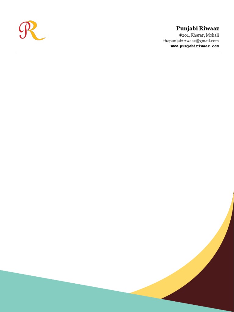 Punjabi Riwaaz Letterhead | PDF