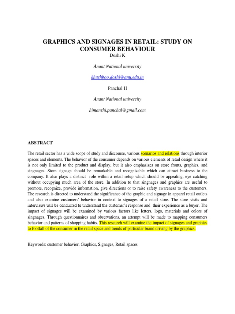 Abstract Retail | PDF | Consumer Behaviour | Retail