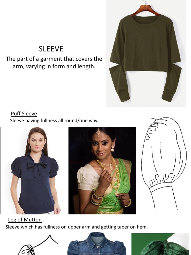 Sleeve: The Part of A Garment That Covers The Arm, Varying in Form and ...