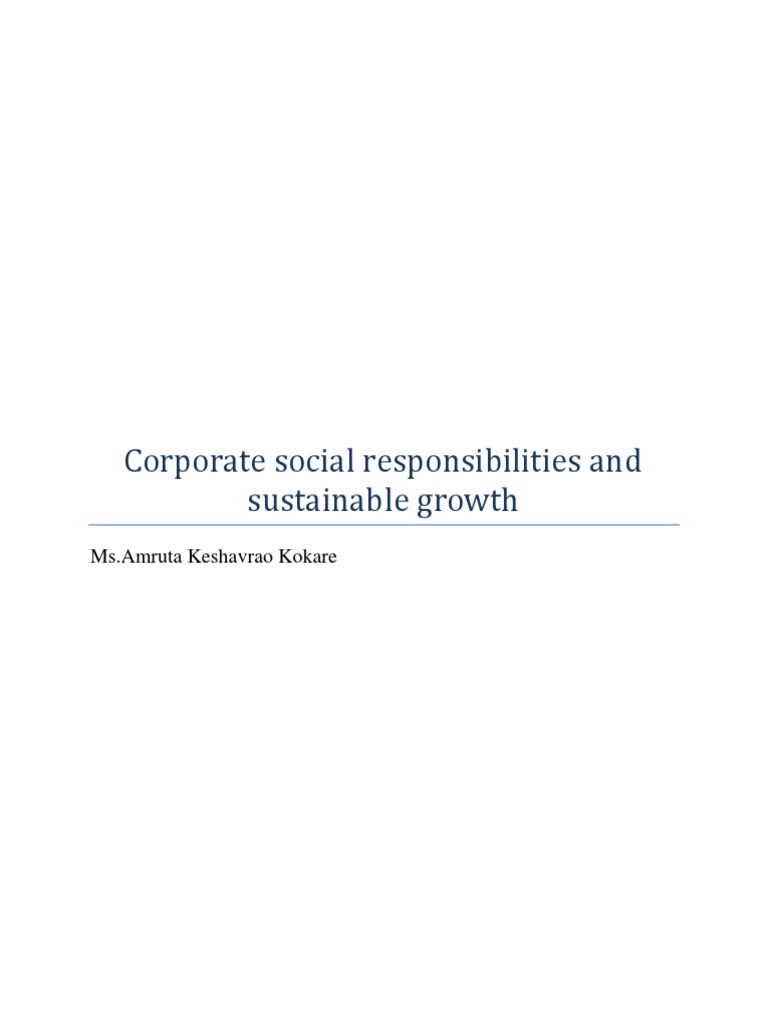 Corporate Social Responsibility | PDF | Corporate Social Responsibility ...