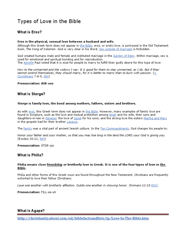 Types of Love in The Bible | PDF | Love | Theology