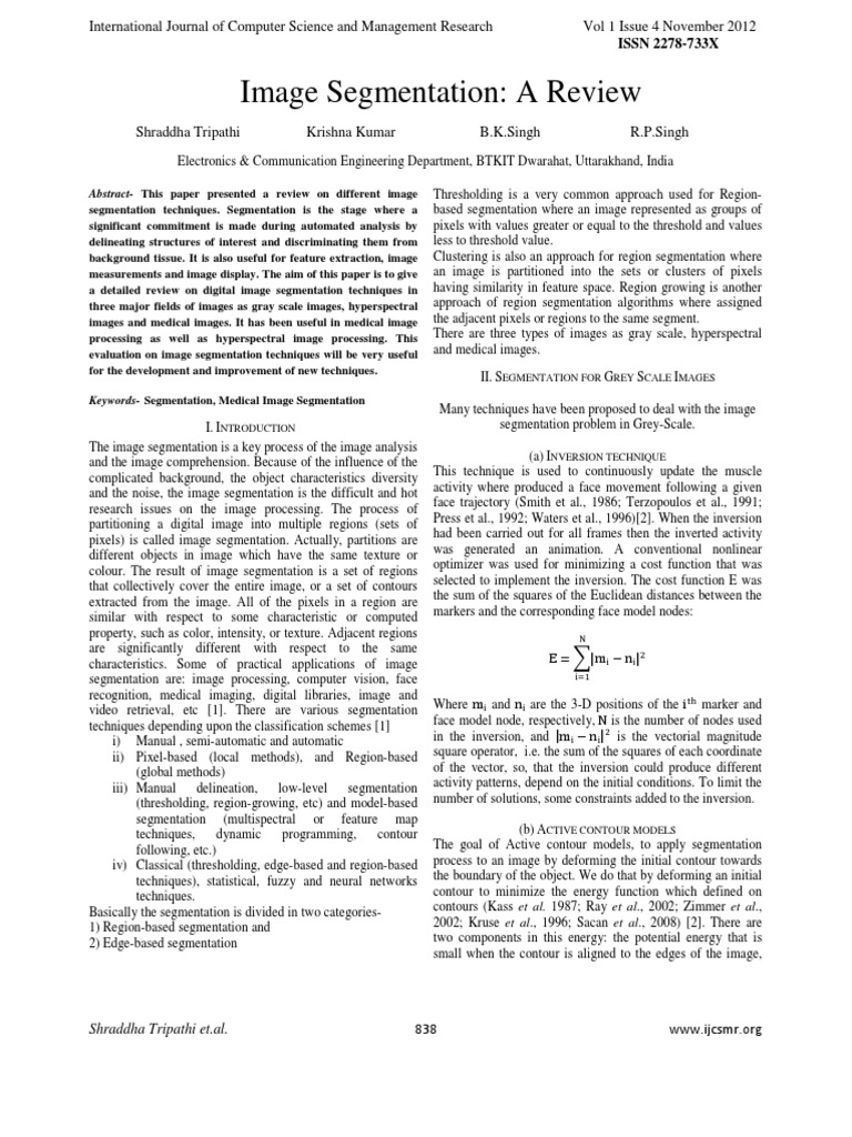 Image Segmentation PDF | PDF | Image Segmentation | Artificial Intelligence