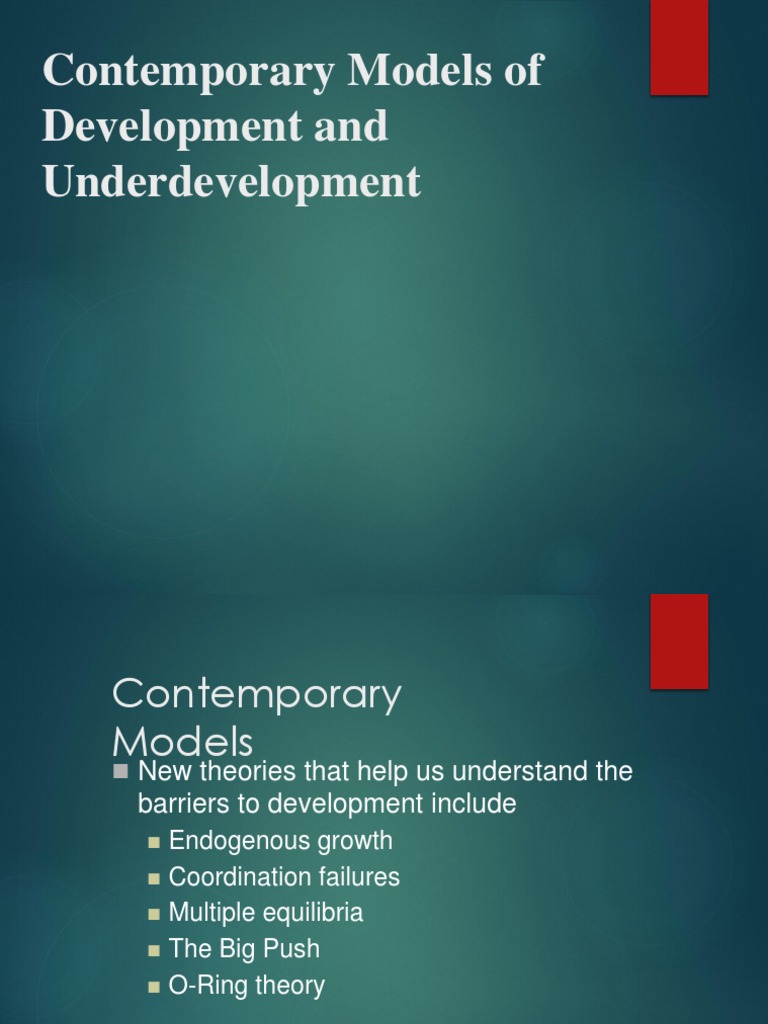 Contemporary Models of Development and Underdevelopment | PDF ...