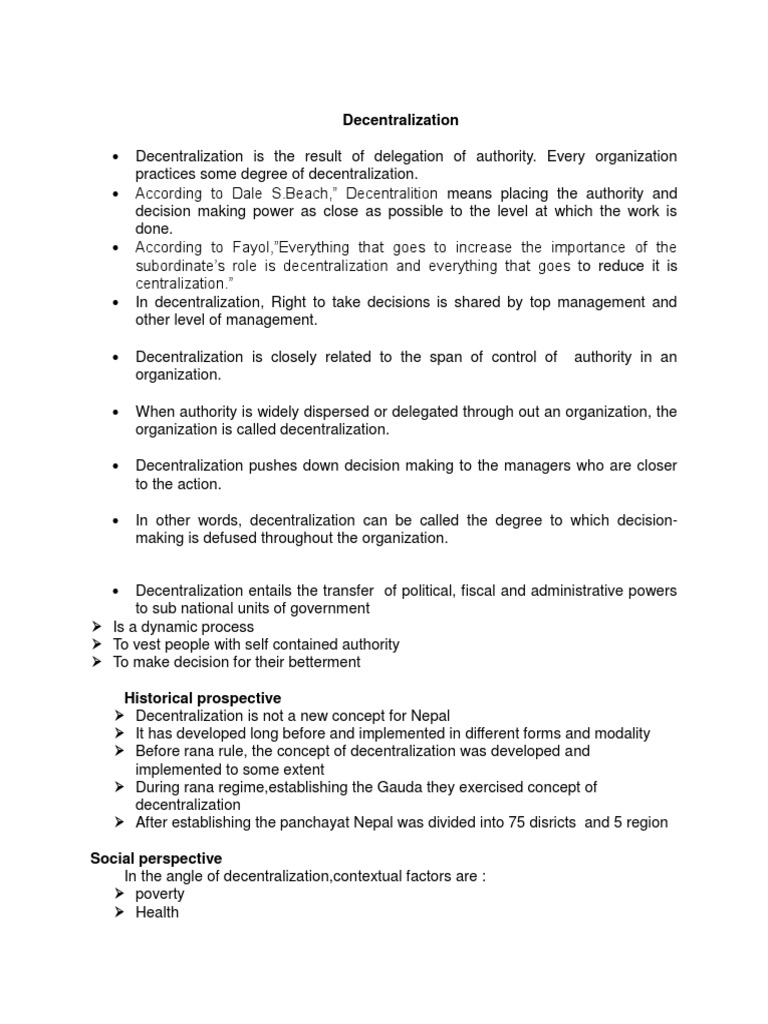 Decentralization | Download Free PDF | Decentralization | Health Policy