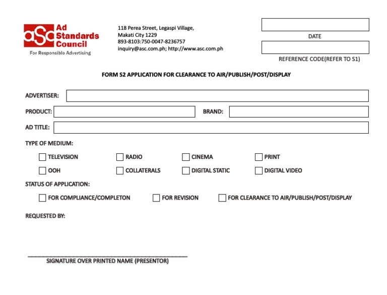 S2 Application Form for Clearance | PDF | Business | Computers