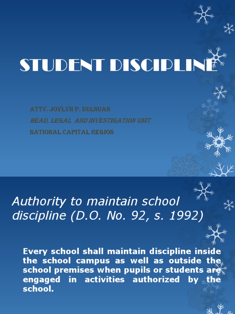 Student Discipline: Head, Legal and Investigation Unit | PDF ...
