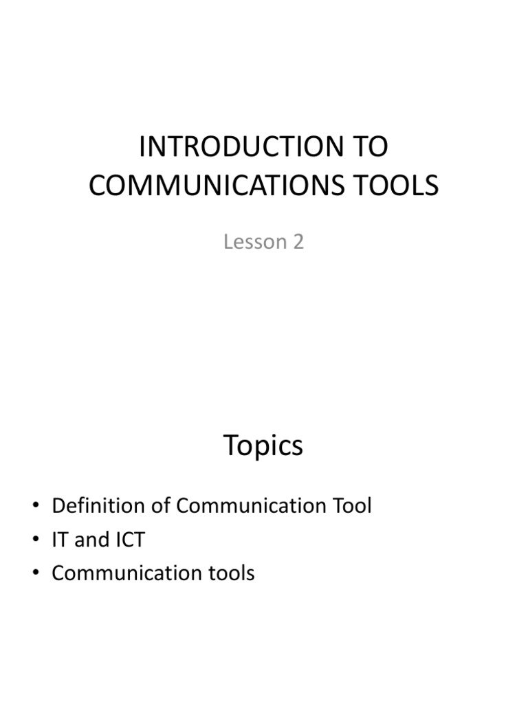 Lesson2 - Introduction To Communications Tools | PDF | Technology ...