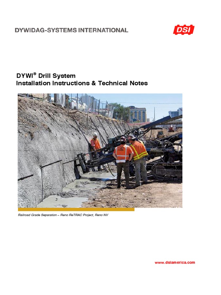 Dsi Usa Dywi-Drill Instruction Us 01 | PDF | Deep Foundation | Drill