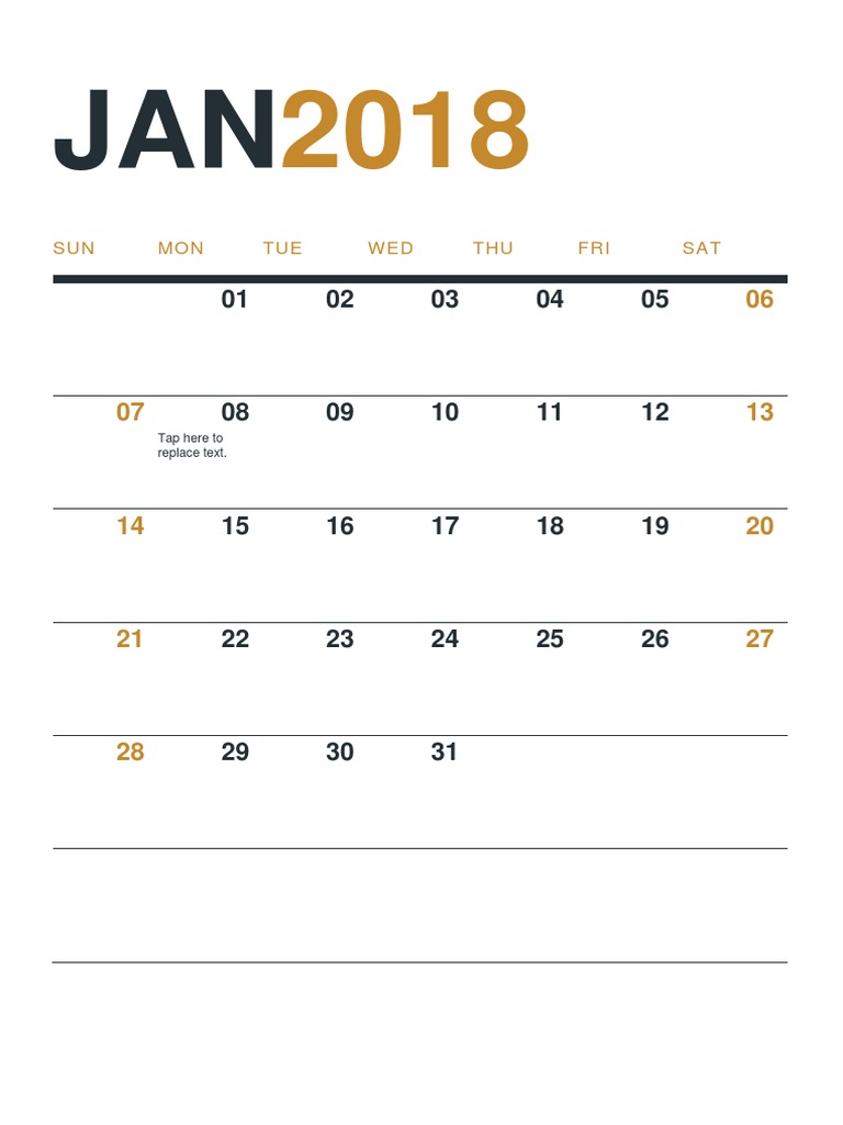 SUN MON TUE WED THU FRI SAT: Tap Here To Replace Text | PDF