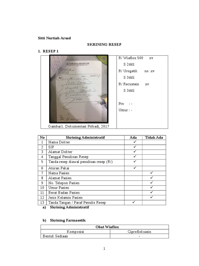 Skrining Resep Obat dan Analisis DRP | PDF