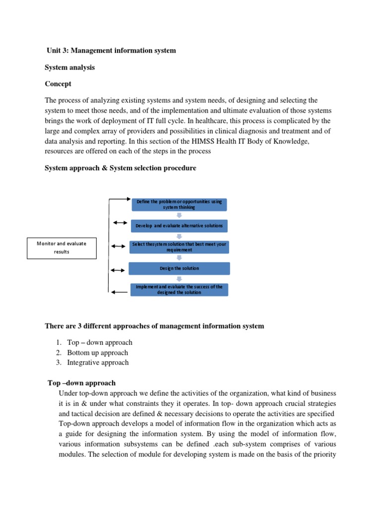 Unit 3: Management Information System System Analysis Concept | PDF ...