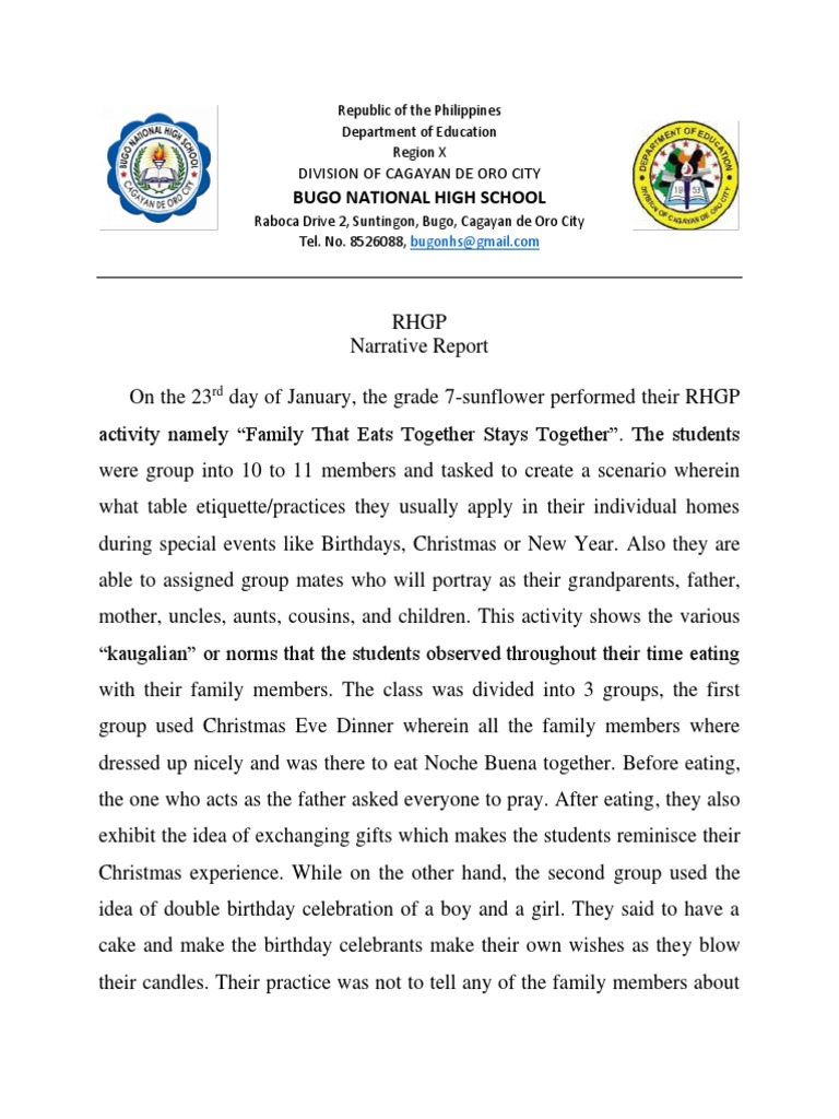 Family Traditions and Table Etiquette: A Role Playing Activity of Grade ...