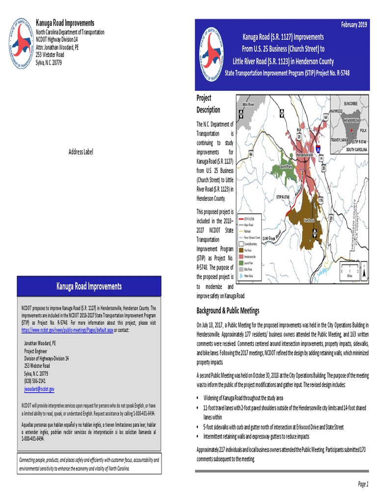 Kanuga RD Plan | PDF | Street | Speed Limit