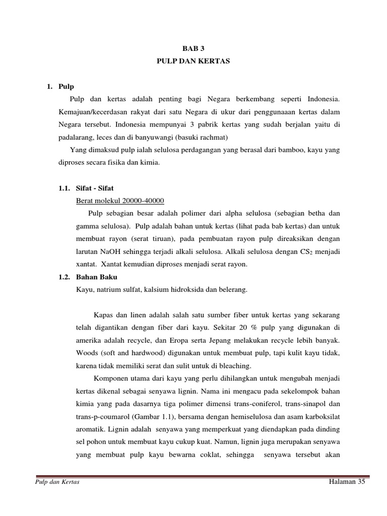 Kegunaan dan Sifat Pulp dalam Kertas | PDF