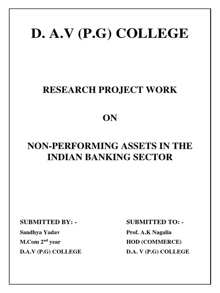 D. A.V (P.G) College: Research Project Work | PDF | Computers