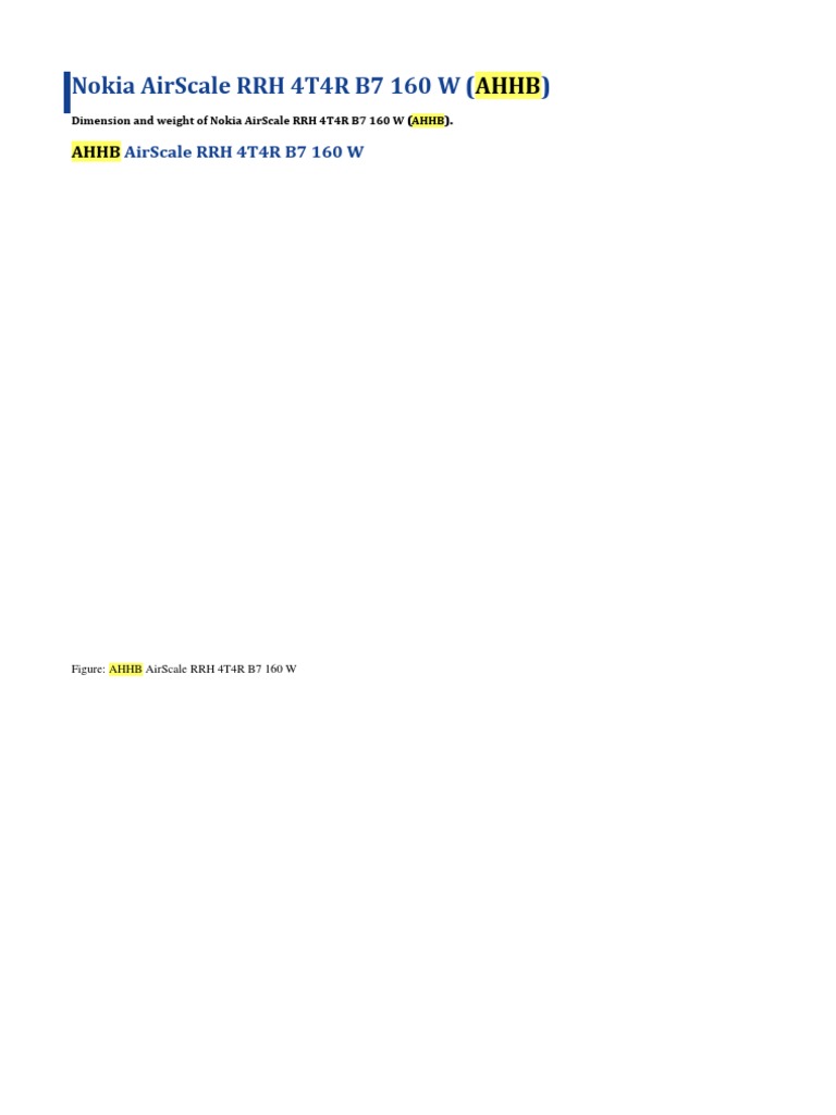 Nokia AirScale Remote Head | PDF | Bandwidth (Signal Processing) | Lte ...