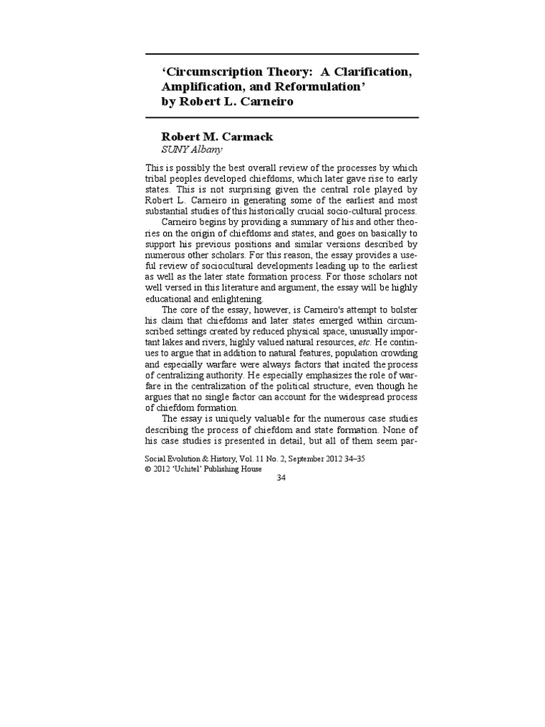 Circumscription Theory A Clarification | PDF | Sociocultural Evolution ...