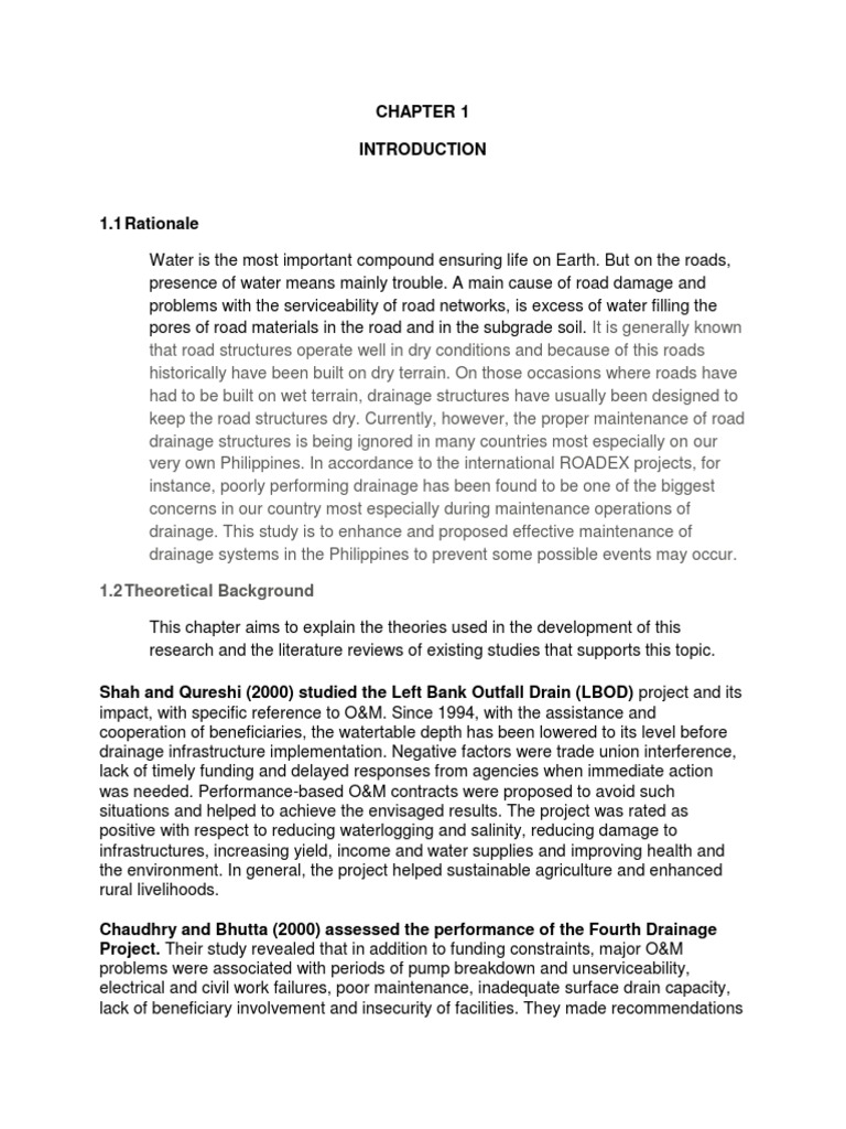Research Papers (Chapter 1) Ready To Print! | PDF | Drainage | Research ...