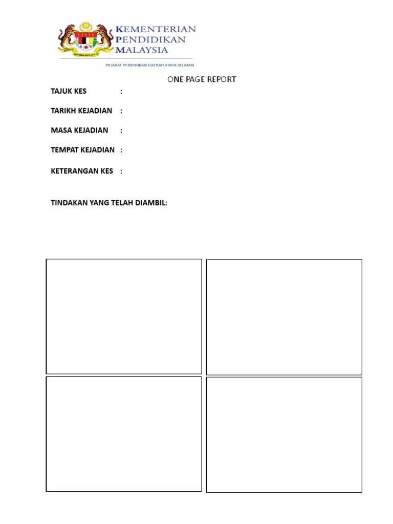 Contoh One Page Report | PDF