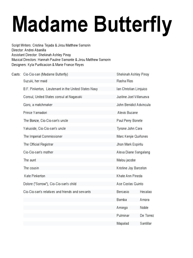 Madame Butterfly | PDF