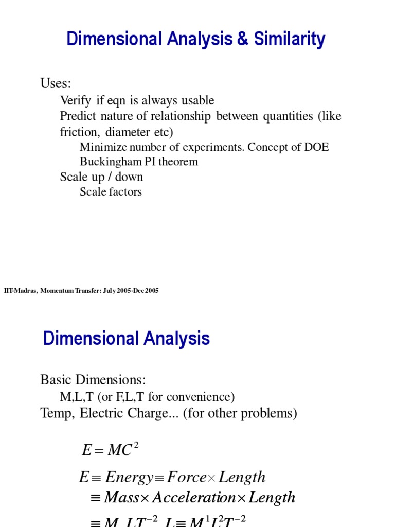 Dimensional Analysis in Momentum Transfer | PDF | Quantity | Applied ...