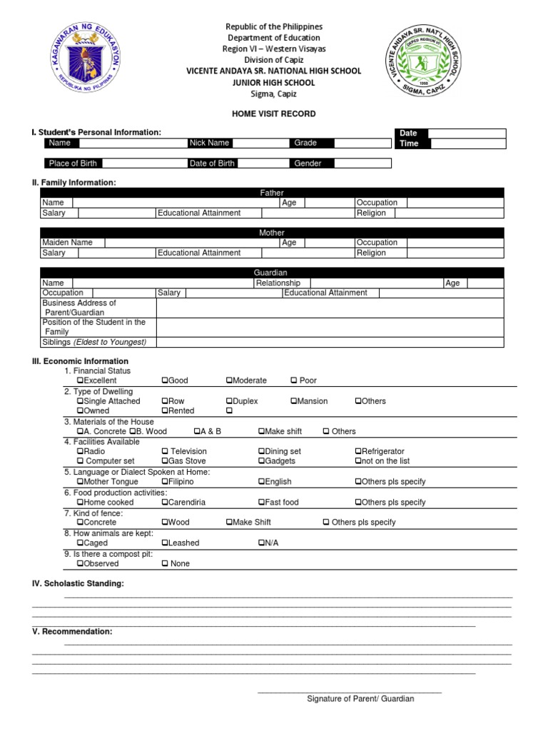 Home Visit Record | PDF